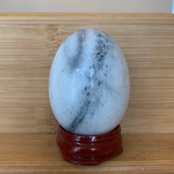 jasper carved healing egg with stand | Accents | Spider Web Jasper ...